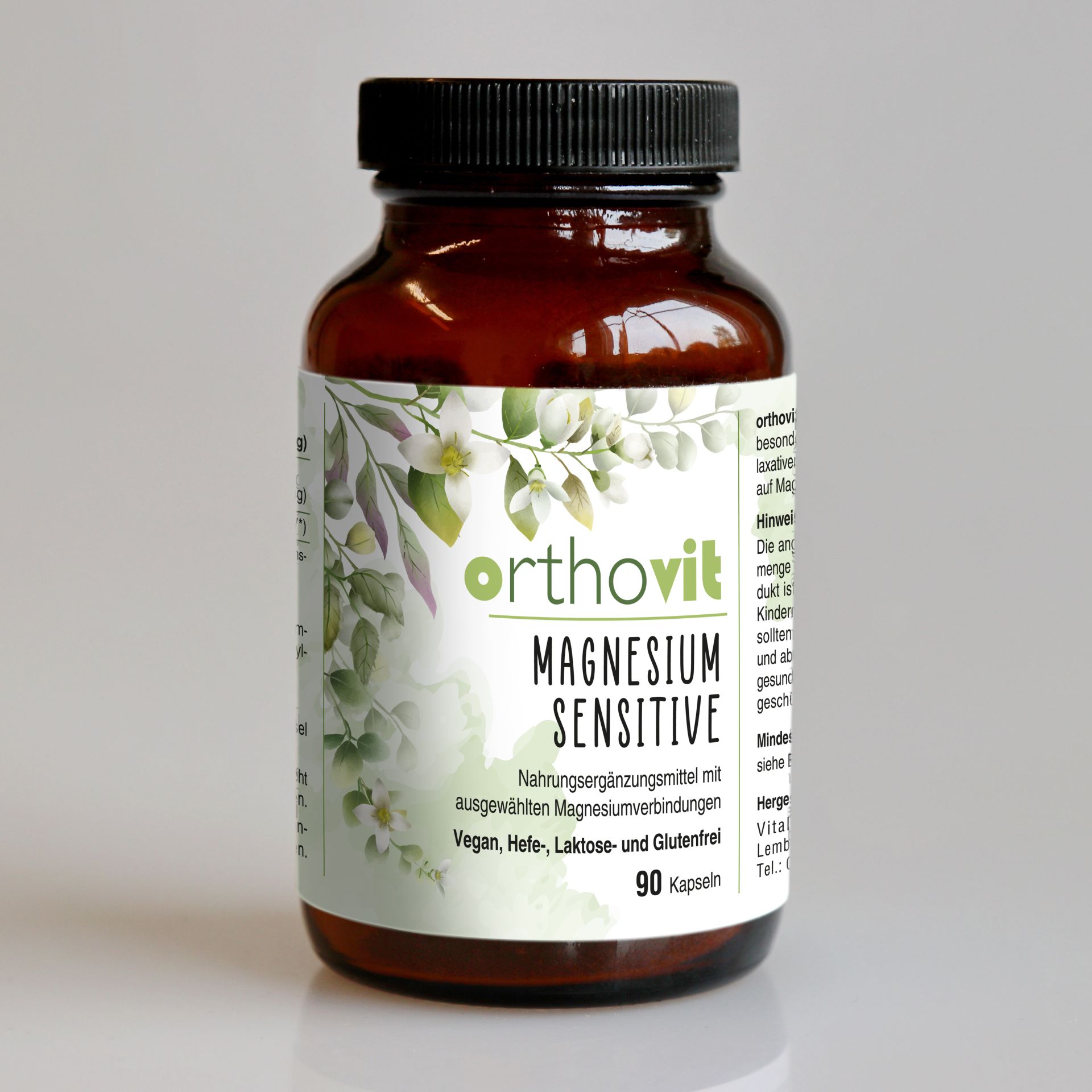 orthovit MAGNESIUM SENSITIVE - veganes Nahrungsergänzungsmittel mit Magnesiummalat, -taurat und ...